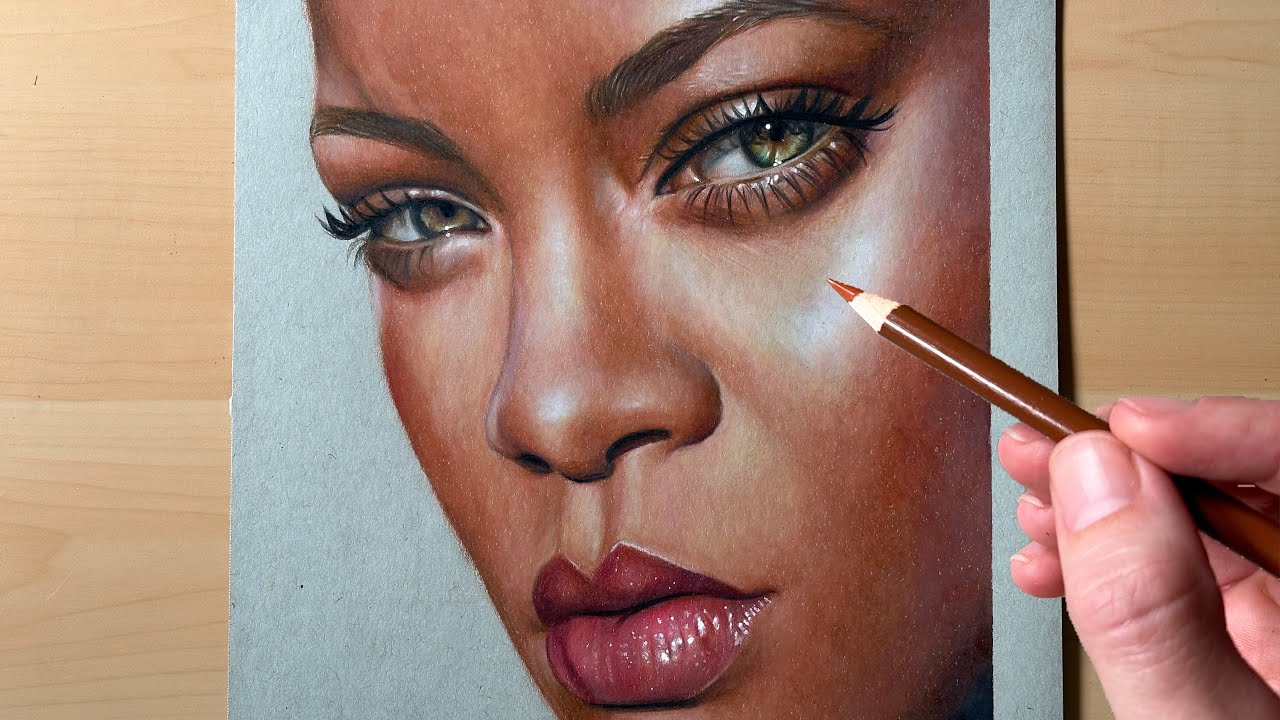 Pencil Drawing Of Rihanna