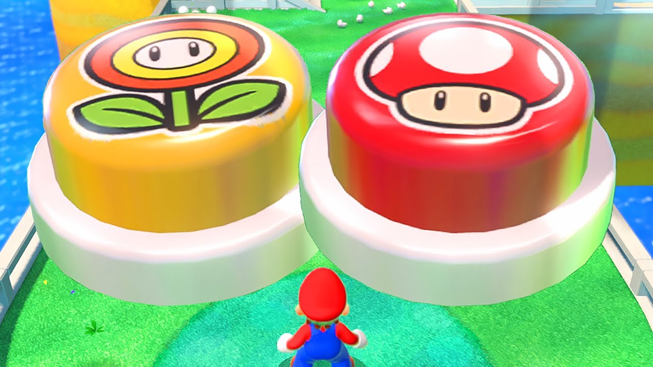 What happens when Mario presses the Super Mushroom & Fire Flower Switch ...