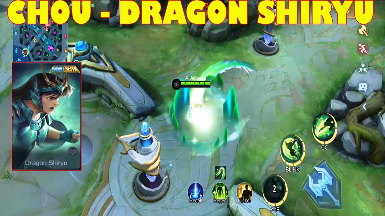 CHOU DRAGON SHIRYU SKIN SAINT SEIYA MOBILE LEGEND - YouTube