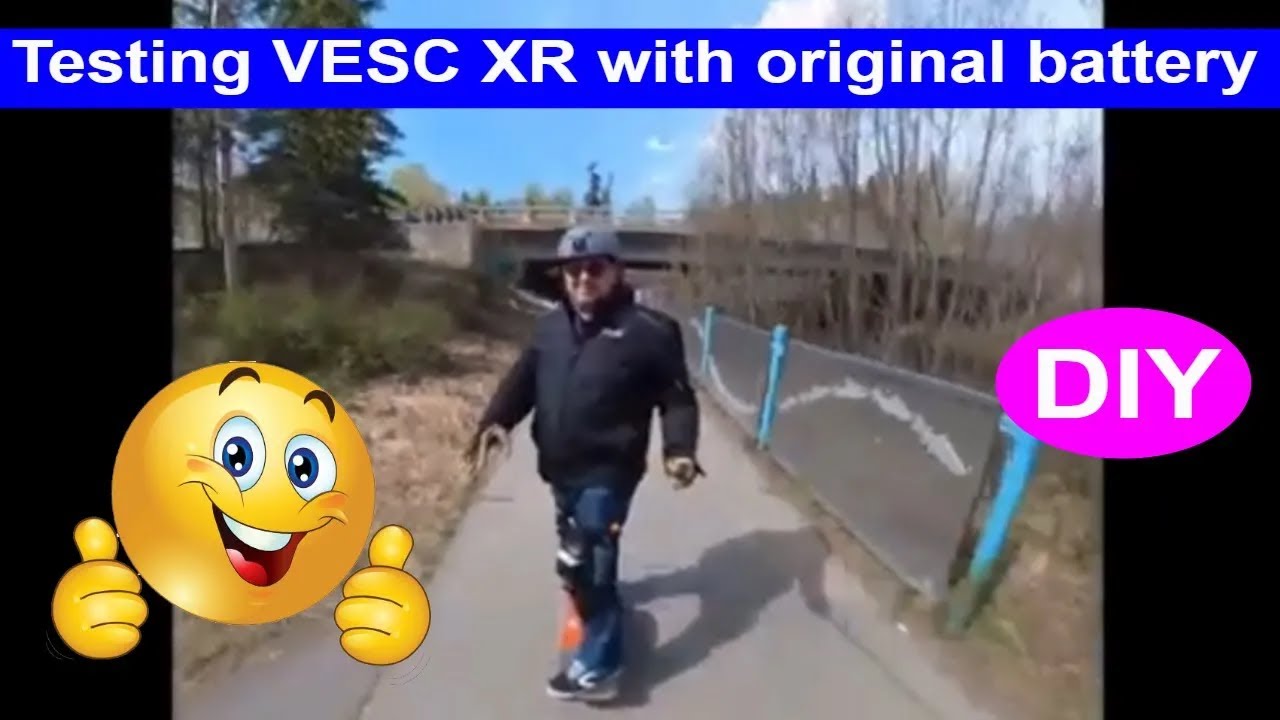 DIY VESC Onewheel XR testing it with original battery - YouTube