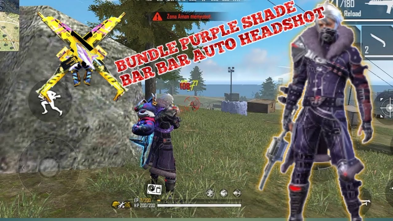 AUTO HEADSHOOD PAKE BUNDLE PURPLE SHADE-FREE FIRE BATTLEGROUND - YouTube
