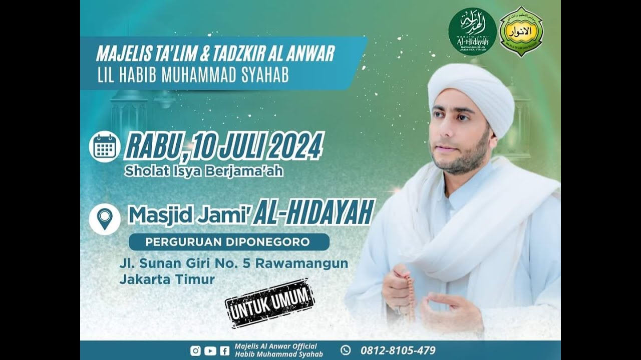 🔴 LIVE - PENGAJIAN MAJELIS TALIM & TADZKIR AL-ANWARLIL Habib MUHAMMAD ...