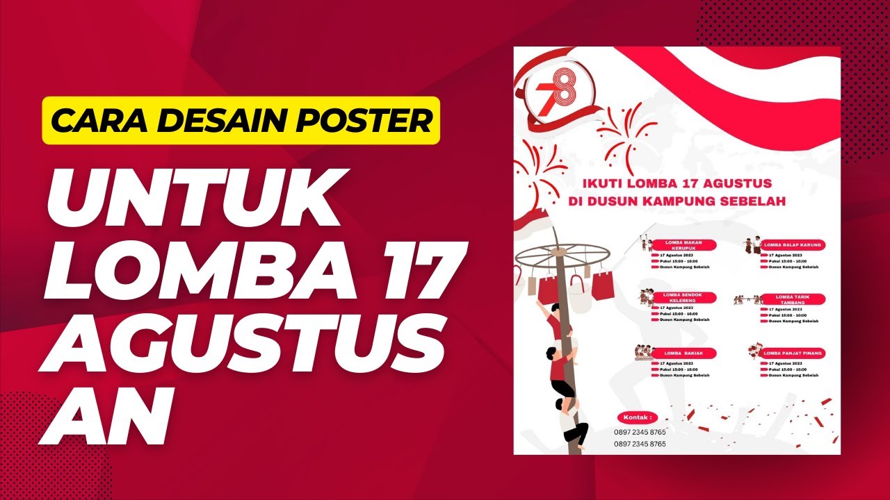 Cara Desain Poster/Flyer Lomba 17 agustus Menggunakan Canva. DIJAMIN ...