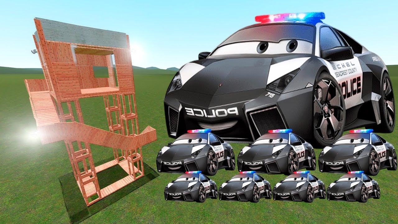 Lightning McQueen police Nextbots vs Towers Gmod in Garry's Mod - YouTube