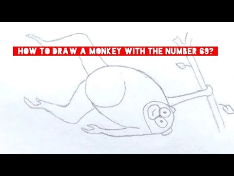 How to draw a monkey with the number 69? - YouTube
