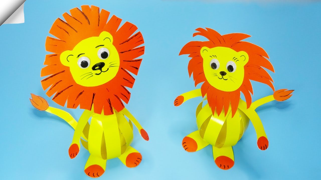 DIY Paper LION | Moving paper toy - YouTube