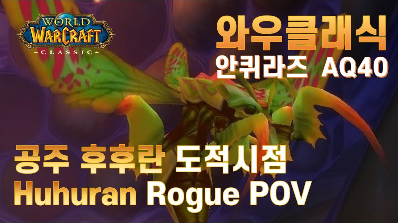 와우클래식 안퀴라즈 후후란 도적 시점 Week1, AQ40 Princess Huhuran Rogue PoV, DPS, WOW ...