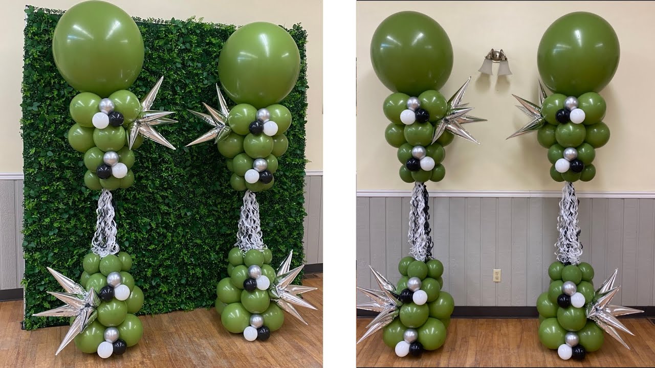 How To Make Matcha Balloon Columns Tutorial - YouTube