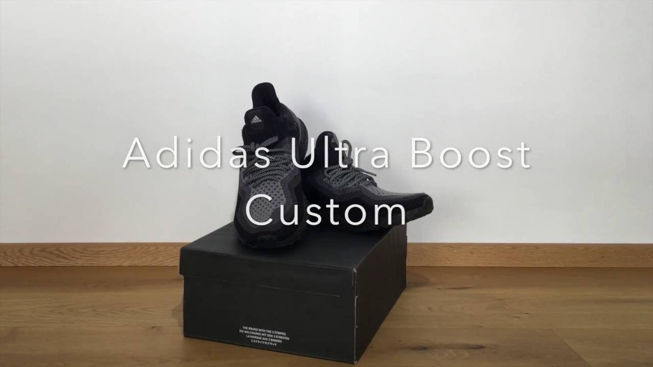 Adidas Ultra Boost Black Yeezy Custom +On Feet - YouTube