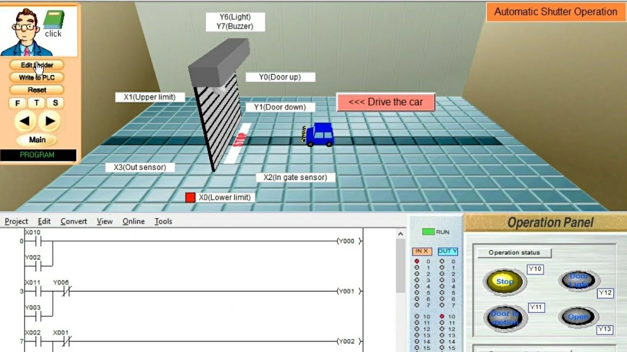 Automatic shutter door operation PLC Programming - YouTube