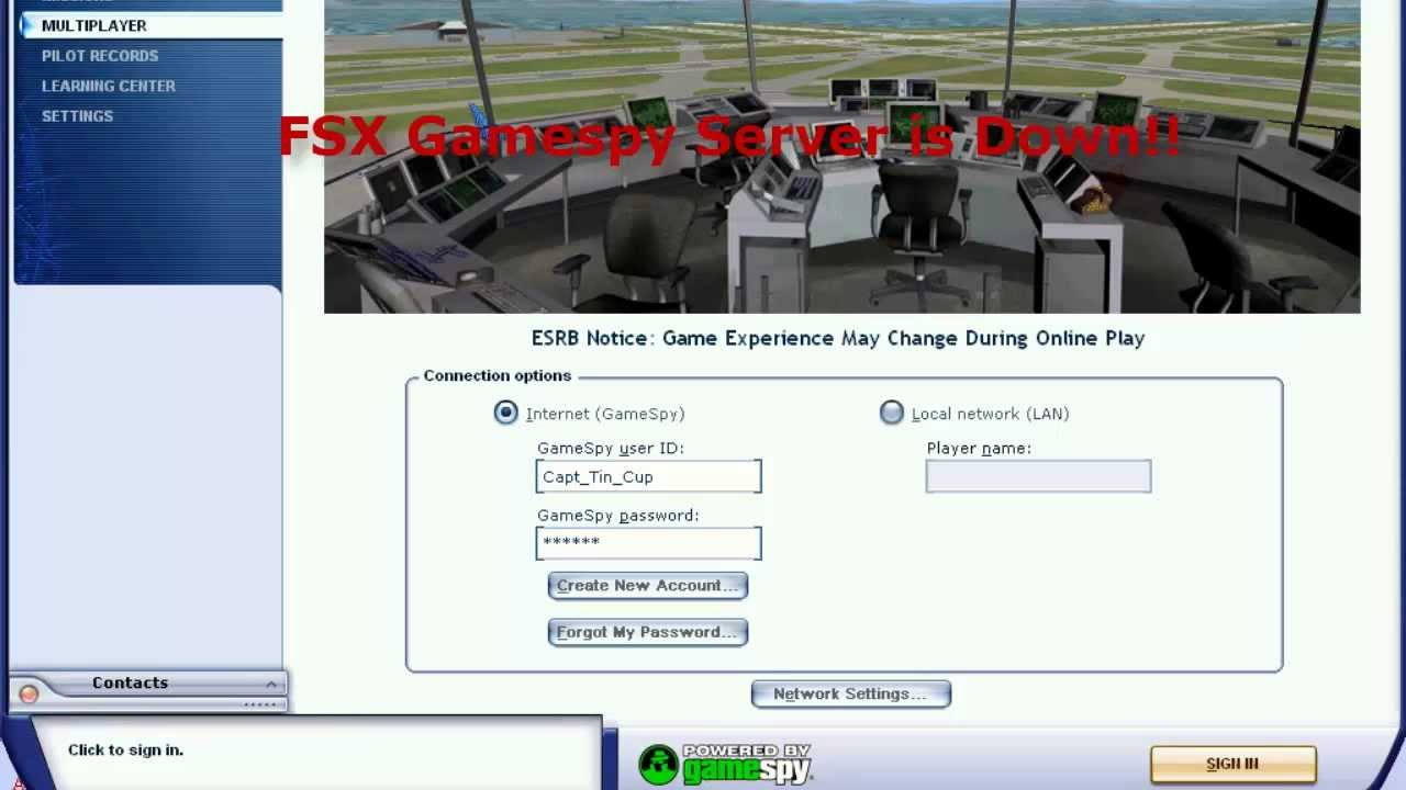 FSX Gamespy server is down....FS-MP Multiplayer Pro Session with ATC is ...