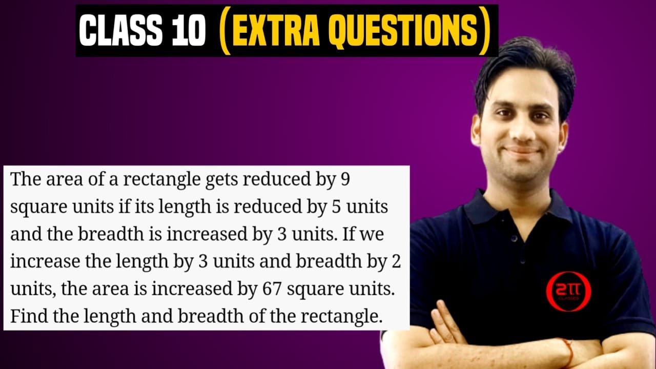 The area of a rectangle gets reduced by 9 square units if its length is ...