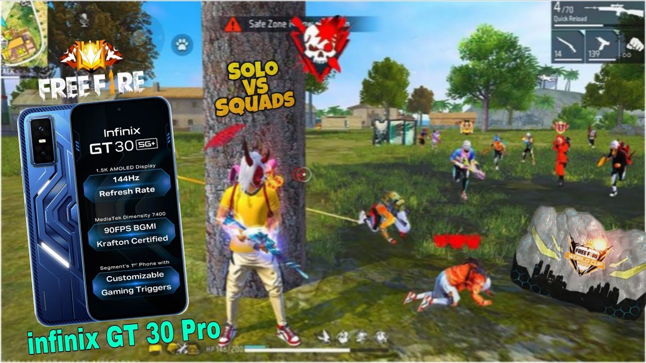 Infinix GT 30 Pro ⚡Free Fire Solo Vs Seque Gameplay 💪With UMP + M60 ...