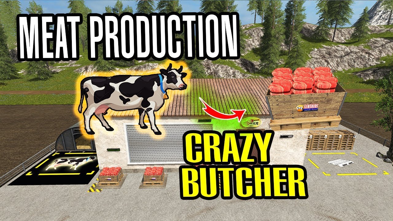 Farming Simulator 17: Crazy Butcher !!! Meat Production and Sale ...