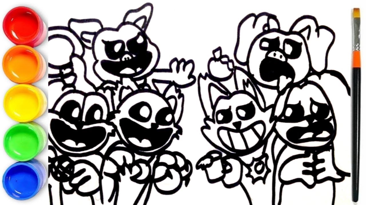 How to draw Smiling Critters vs Frowning Critters | Poppy Playtime ...