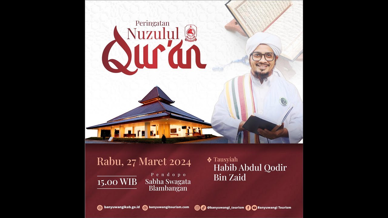 LIVE | PERINGATAN NUZULUL QUR'AN KABUPATEN BANYUWANGI | TAUSYIAH HABIB ...