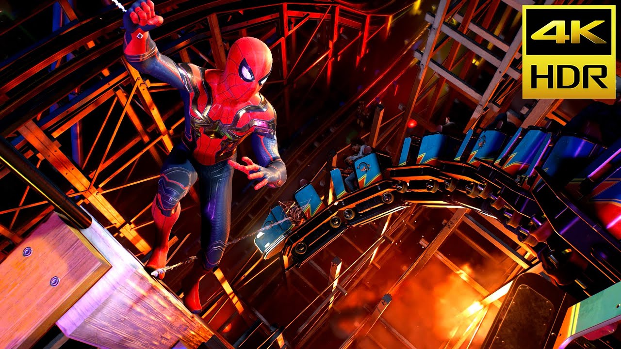🎢 Spider-Man Saves a RUNAWAY Roller Coaster! | Marvel’s #spiderman # ...