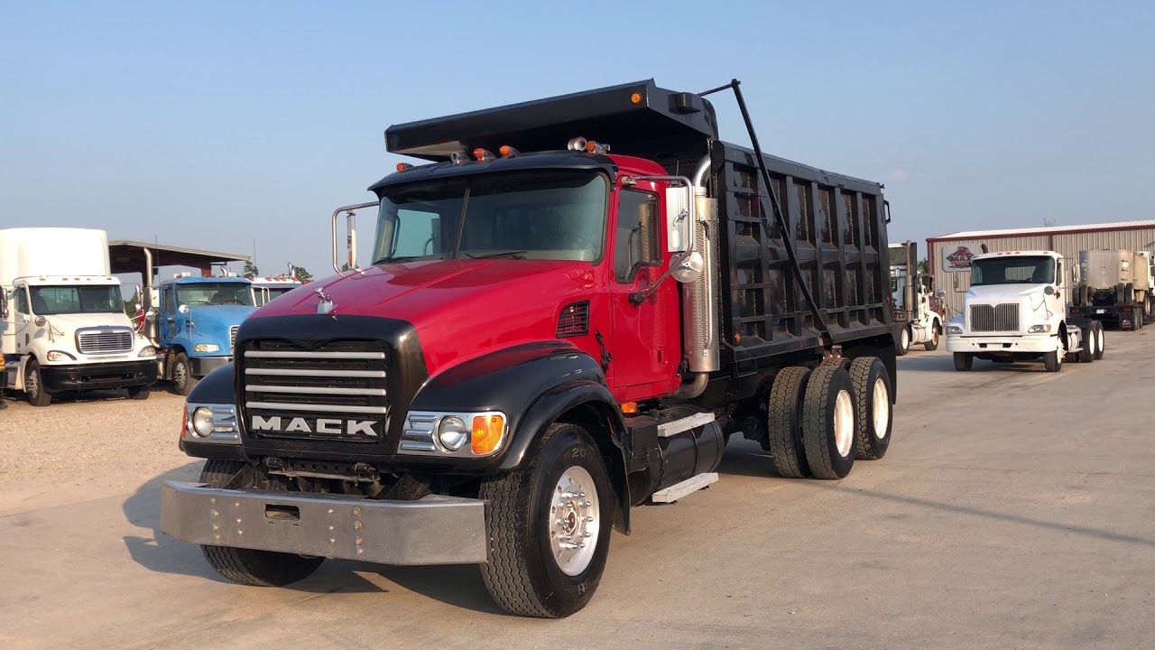 2007 Mack CV713 Granite Dump Truck T/A Cammelback - YouTube