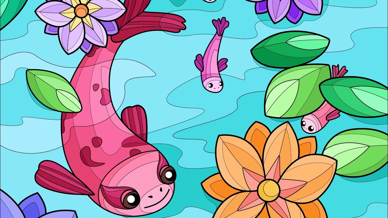 Hey Color app Paint by Numbers Koi Pond Colour with me #relaxing #video ...