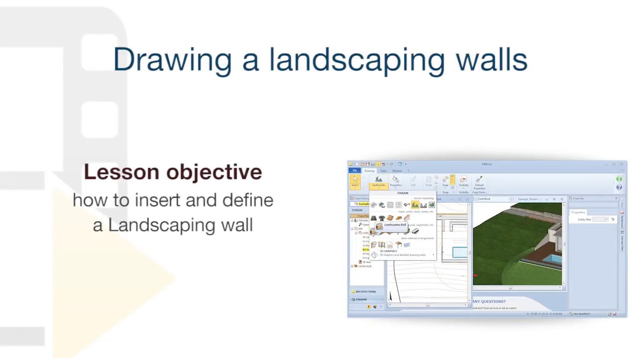 Edificius Tutorial - Drawing a landscaping wall - ACCA software - YouTube