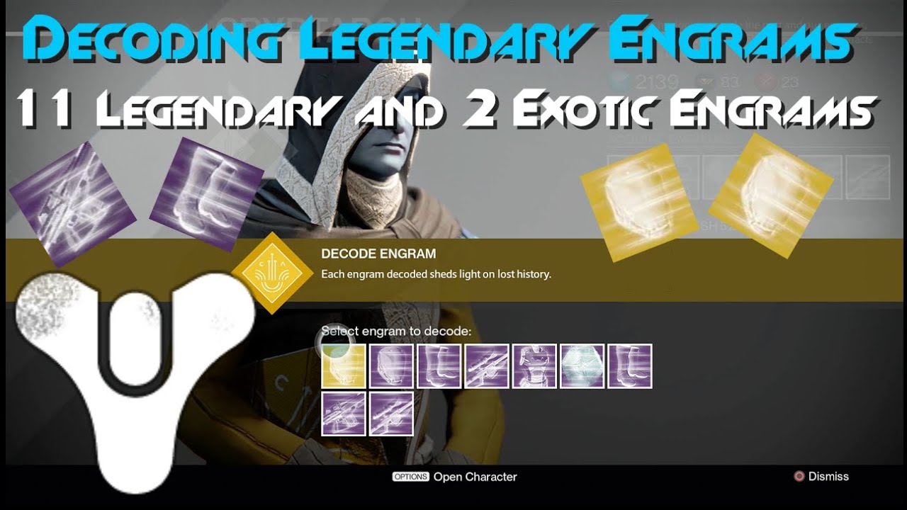 Destiny: Decoding 10+ Legendary Engrams And 2 Exotic Engrams - YouTube