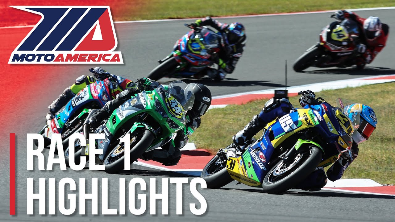 MotoAmerica SportbikeTrackGear Junior Cup Race 1 Highlights at Ridge ...