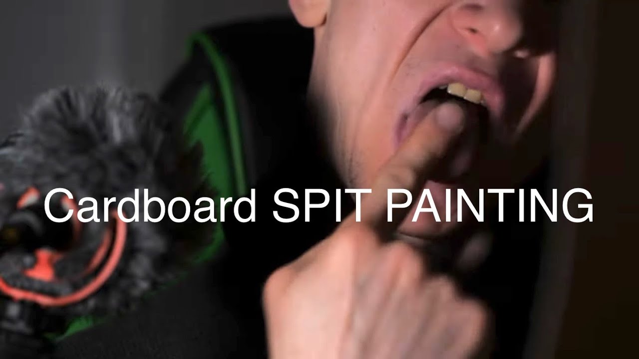 Spit painting on the cardboard ASMR No talking Gentle mouth sounds ...