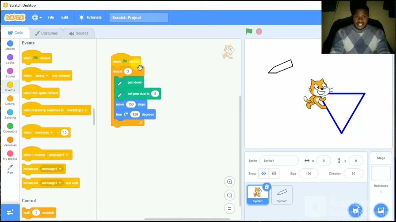 SCRATCH ENVIRONMENT AND TURTLE ART, HOW TO MAKE TRIANGLE. - YouTube