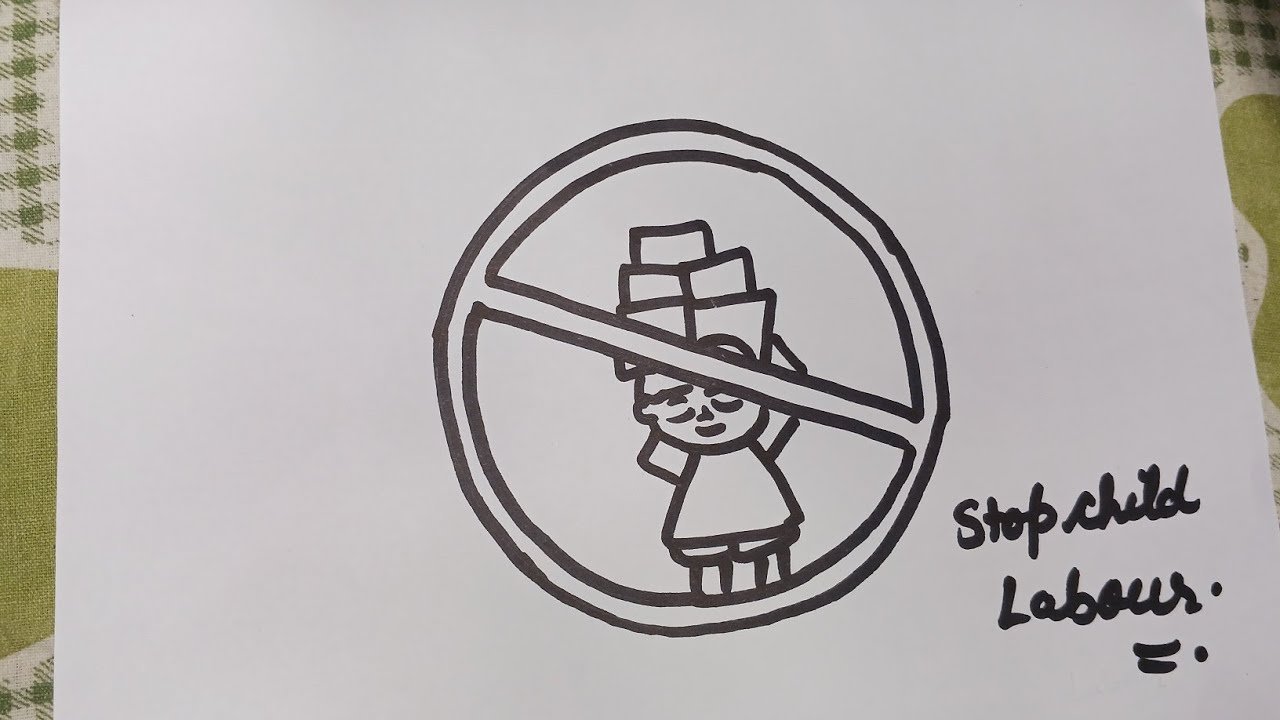 Stop child labour drawing| poster drawing on stop child labour step by ...