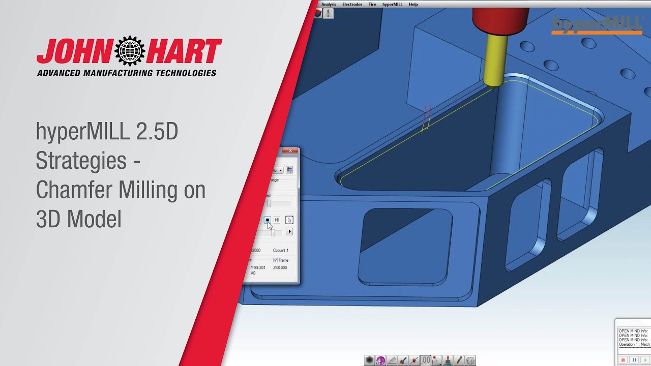 hyperMILL 2.5D Strategies - Chamfer Milling on 3D Model - YouTube