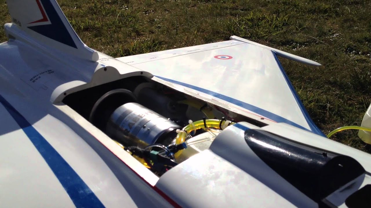 Rabbit 100 Jet Turbine Starting Up in a Rafale Scale RC Airplane for ...