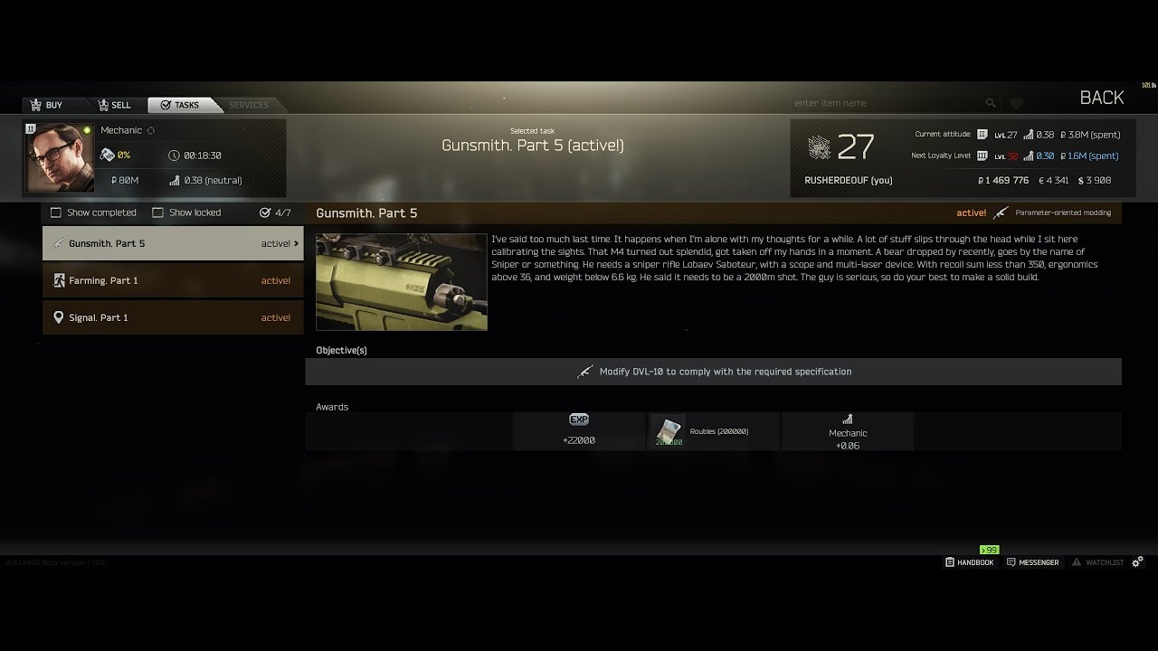 Escape from tarkov gunsmith part 5 - YouTube