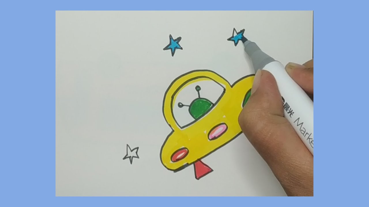 How to draw Alien Spaceship easy - YouTube