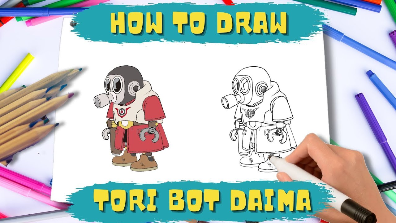 How to draw Tori Bot Daima | Dragon Ball Daima | Step by Step - YouTube