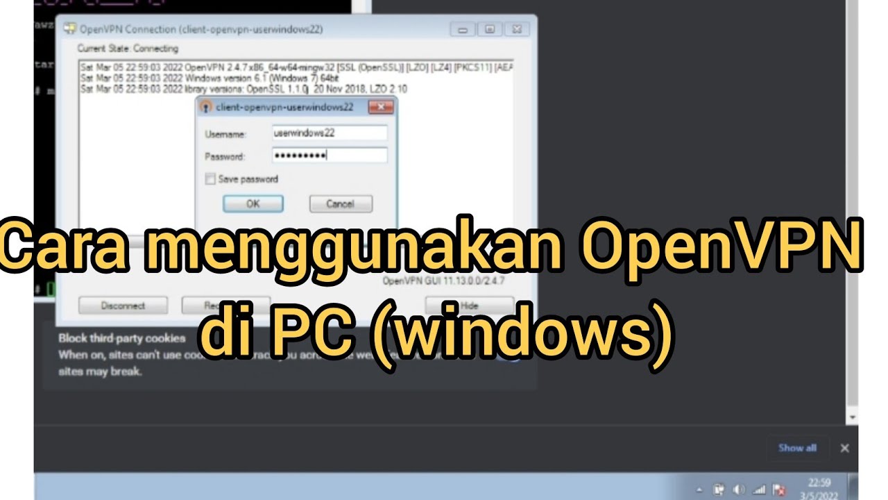 Cara menggunakan openvpn di pc atau laptop windows - YouTube