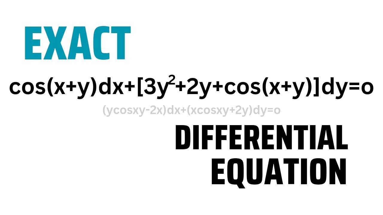 How to solve exact differential equation - YouTube