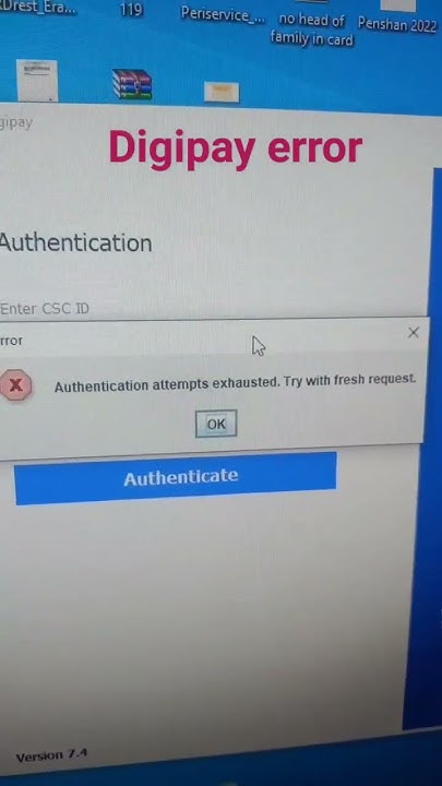 Digipay error authentication attempts exhausted try with fresh request #shorts - YouTube