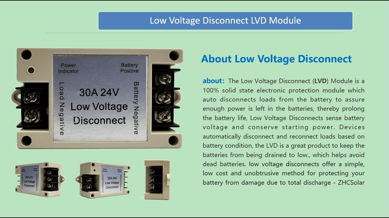 Low Voltage Disconnect LVD Module 24V 12V 30A 20A Battery Protection ...