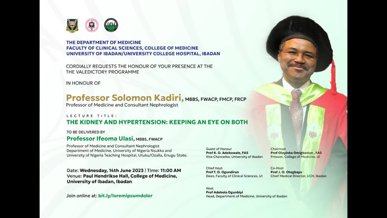 Valedictory Programme in honour of Professor Solomon Kadiri - YouTube