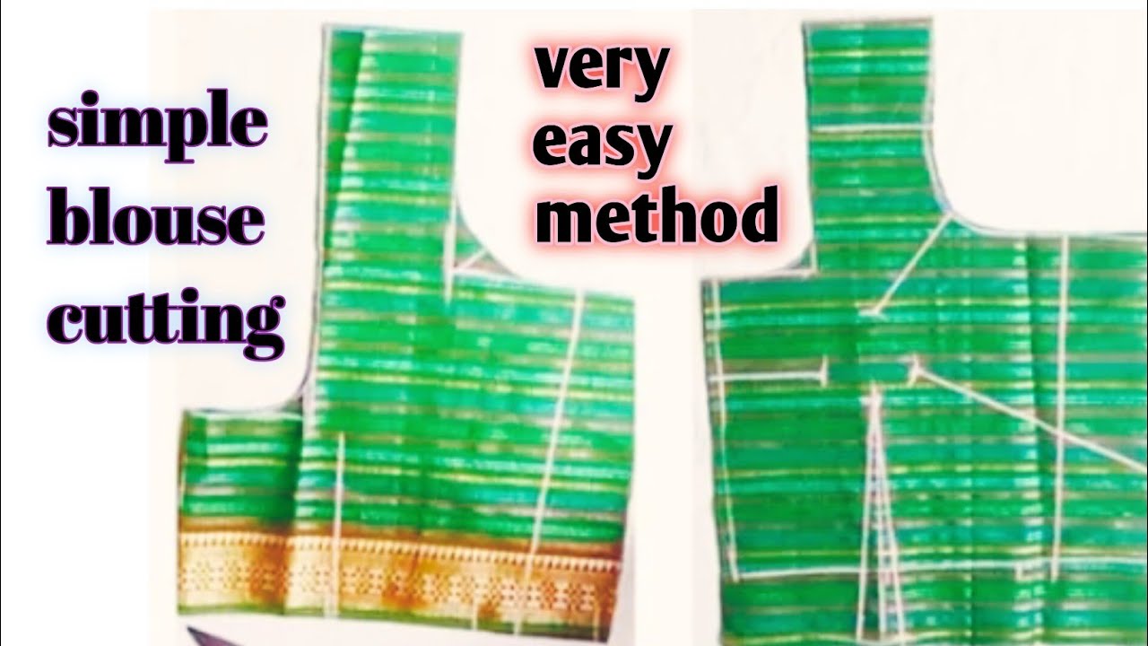 38" chest size simple blouse cutting /deep neck blouse cutting tutorial ...