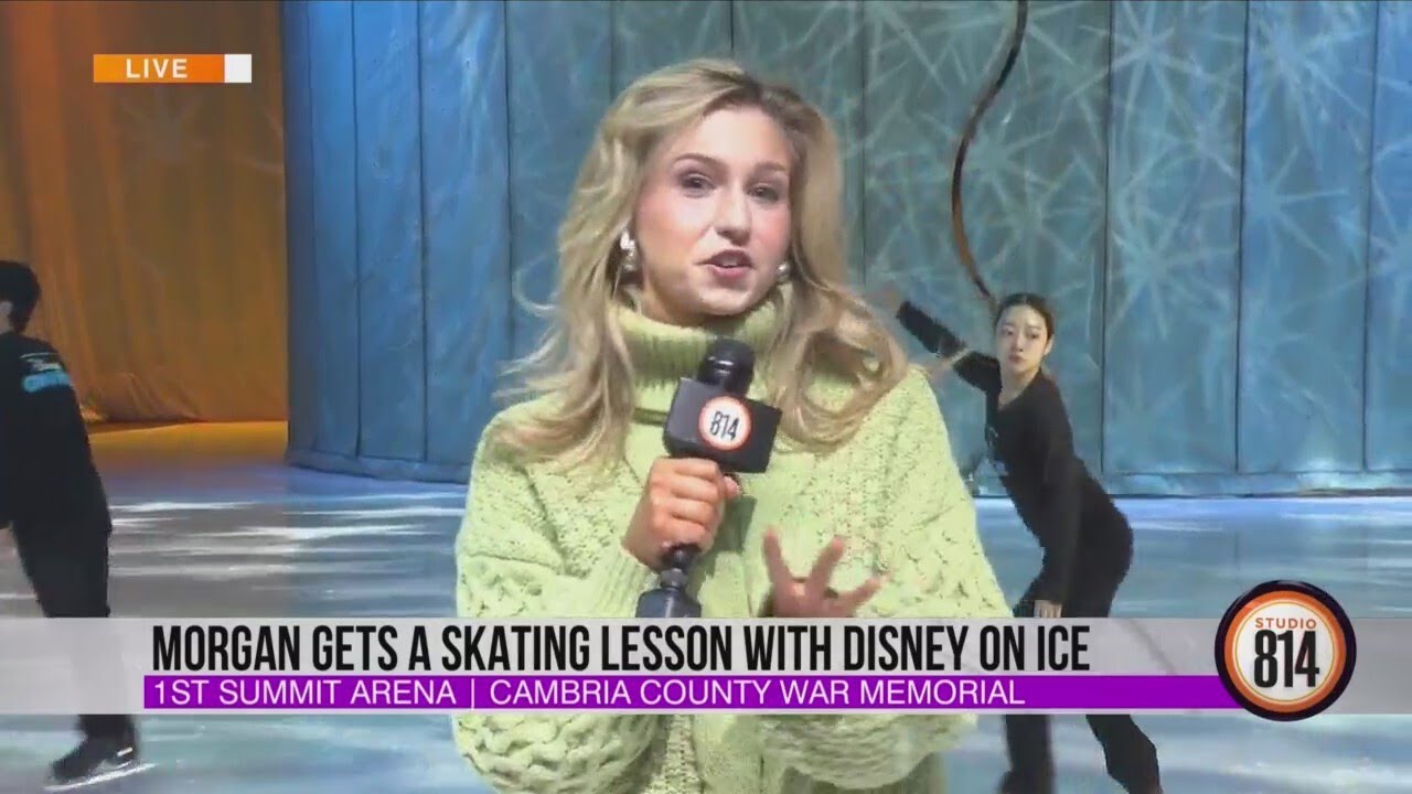 Morgan gets a skating lesson with Disney on Ice - YouTube