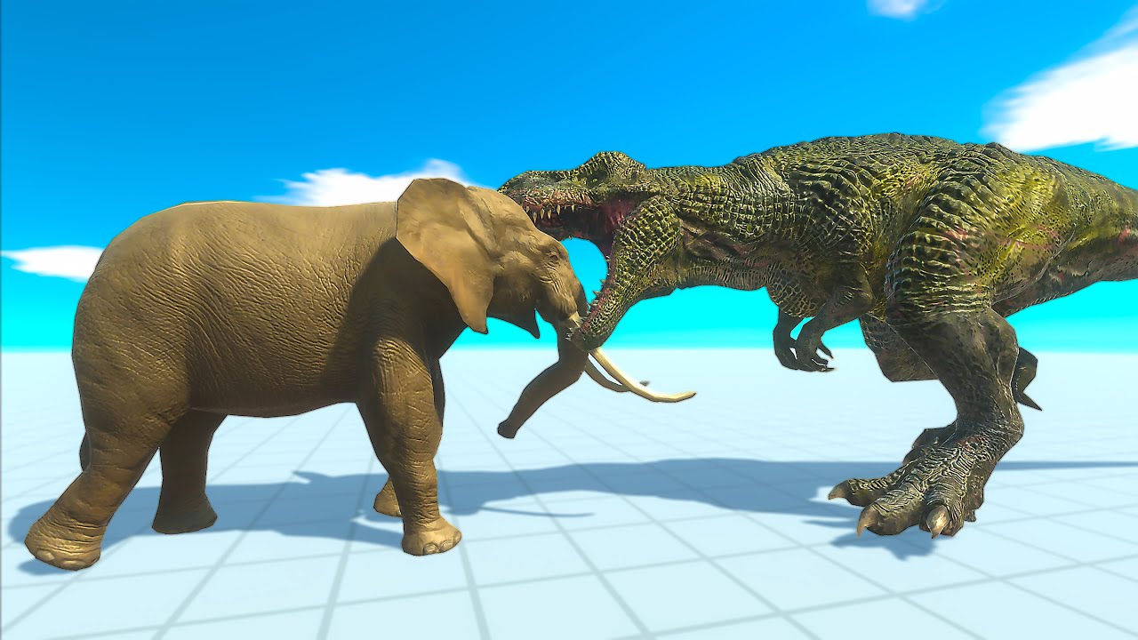 Tyrannosaurus Rex vs 20 Elephants! The Most SHOCKING Dinosaur Battle ...