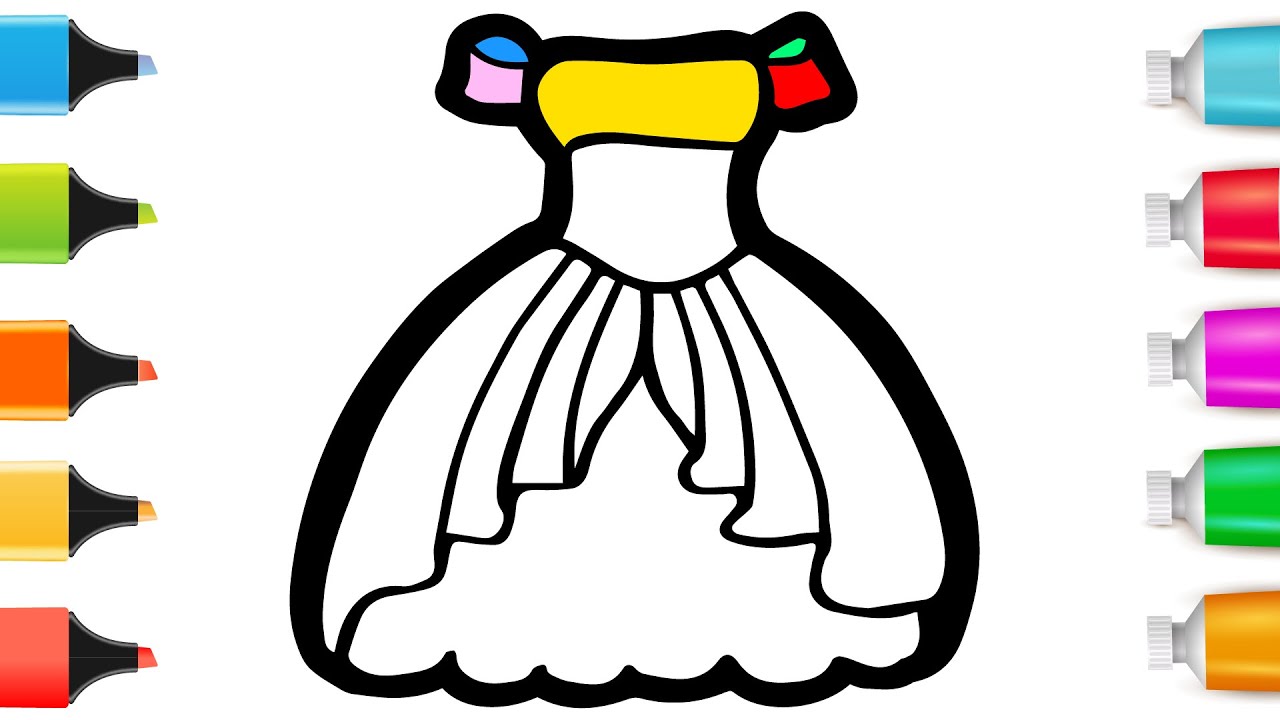 How to Draw a Princess Dress | Step by Step Easy - YouTube