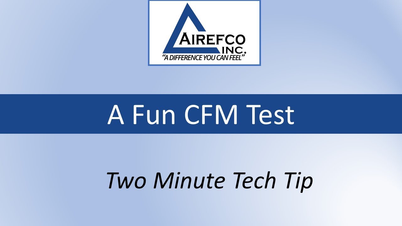 A Fun CFM Test - YouTube
