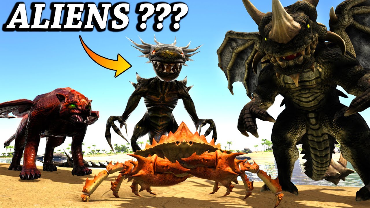 👽 ALIENS IN ARK? GIANT CRAB, CHIMERE, GRAVIOREX! Ark Survival Evolved ...