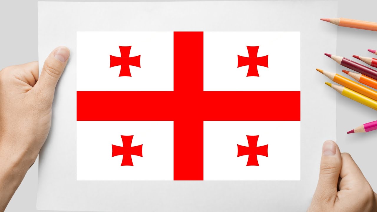 How To Draw Georgia Flag - Easy Drawings and Coloring - YouTube