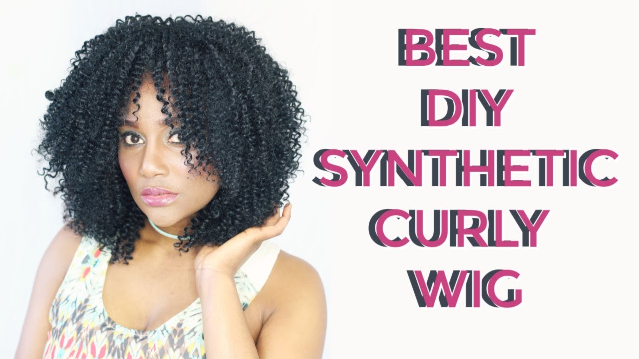 💋Best DIY Synthetic Curly Wig - YouTube