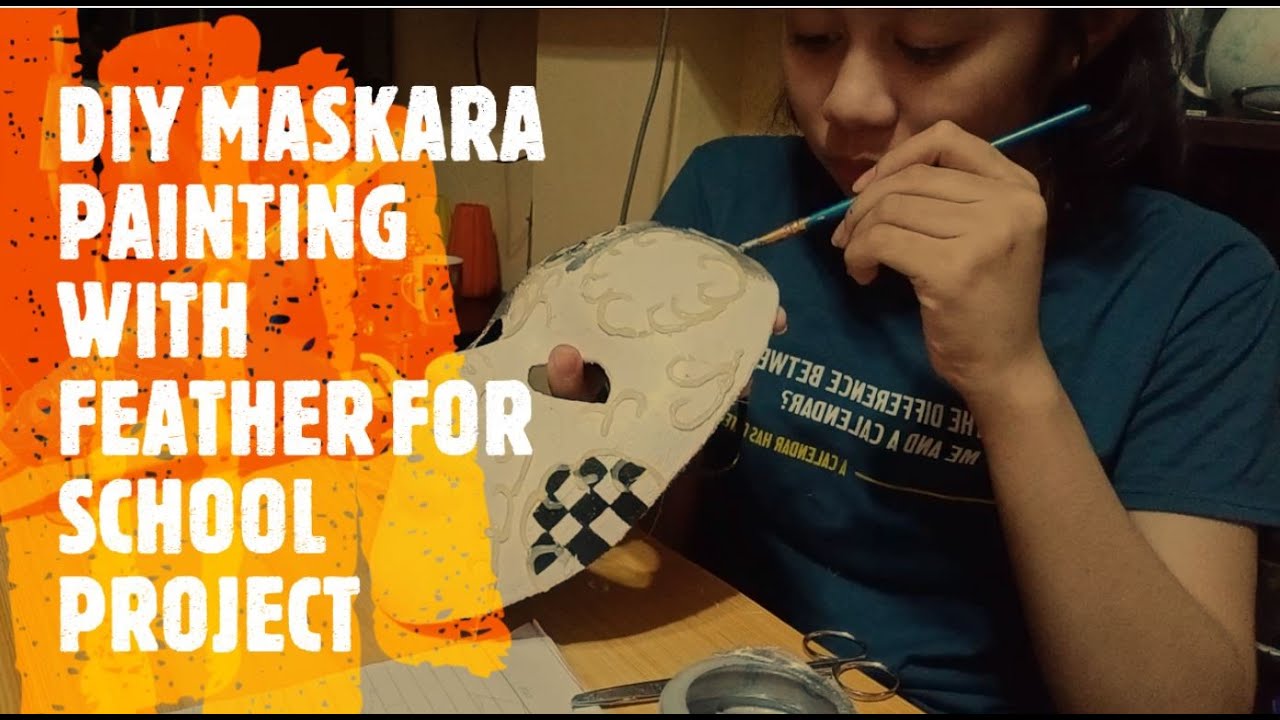 DIY Maskara Painting and designing with feather - YouTube