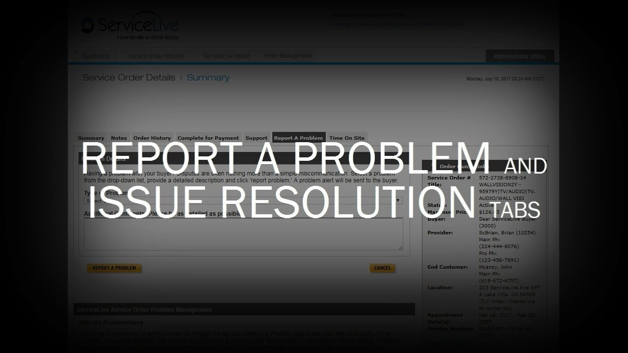Report a Problem and Issue Resolution Tabs - YouTube
