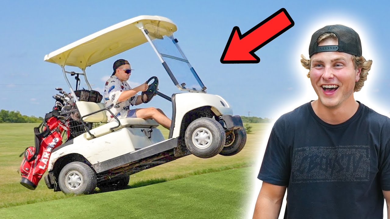 Jumping Golf Carts at the Golf Course - YouTube